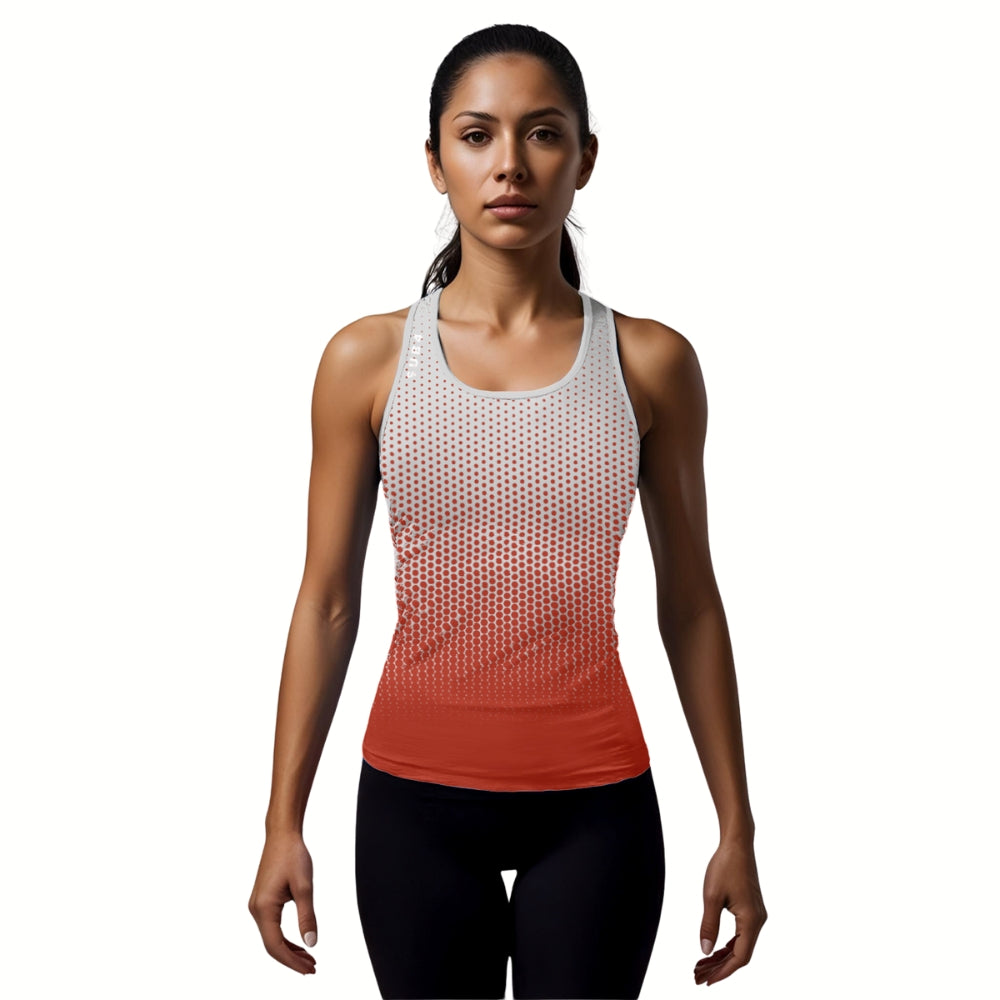 Women's Running Singlet DryLyte Dot Rust - Moisture Wicking Performance ...